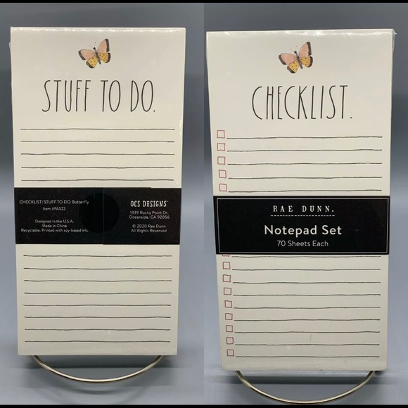 Rae Dunn | Office | Rae Dunn Checklist Stuff To Do Set Of 2 357 | Poshmark